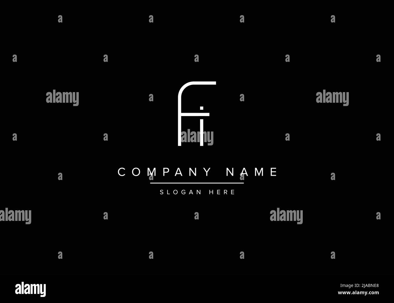 Alphabet letter monogram icon logo FI Stock Vector Image & Art - Alamy