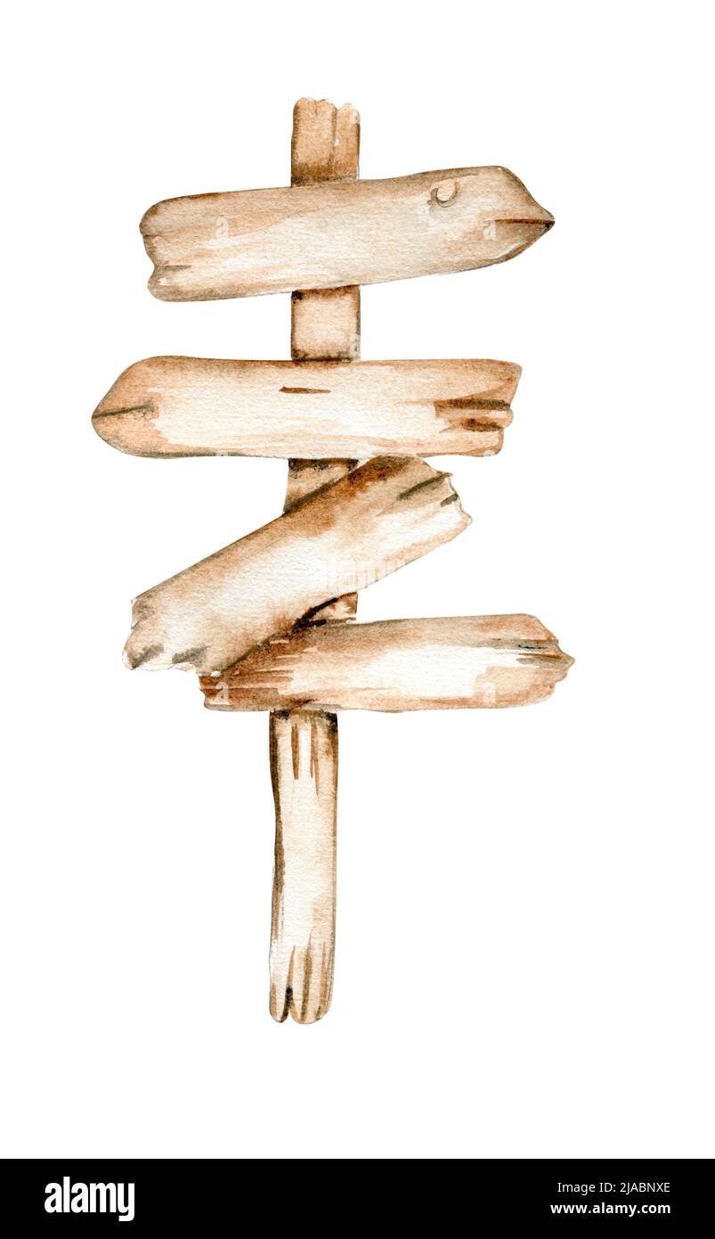 Hand-drawn watercolor vintage stuff Stock Photo - Alamy