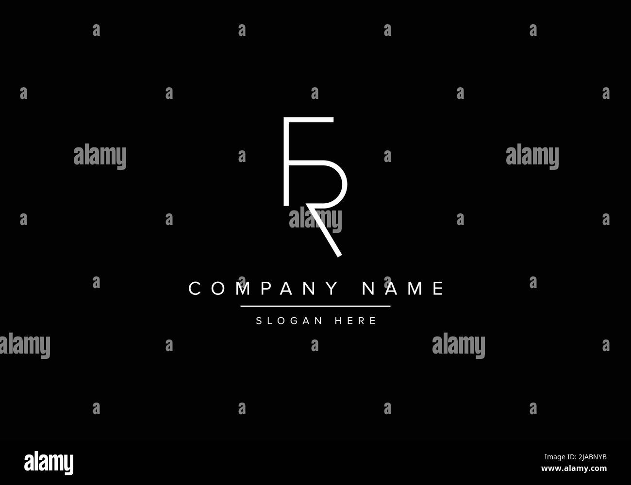 Creative minimal line art icon logo, FR monogram logo Stock Vector ...