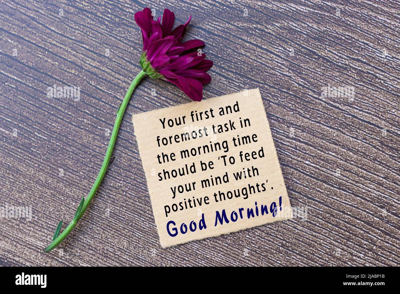 Motivational on brown note on wooden surface. Your first and foremost ...