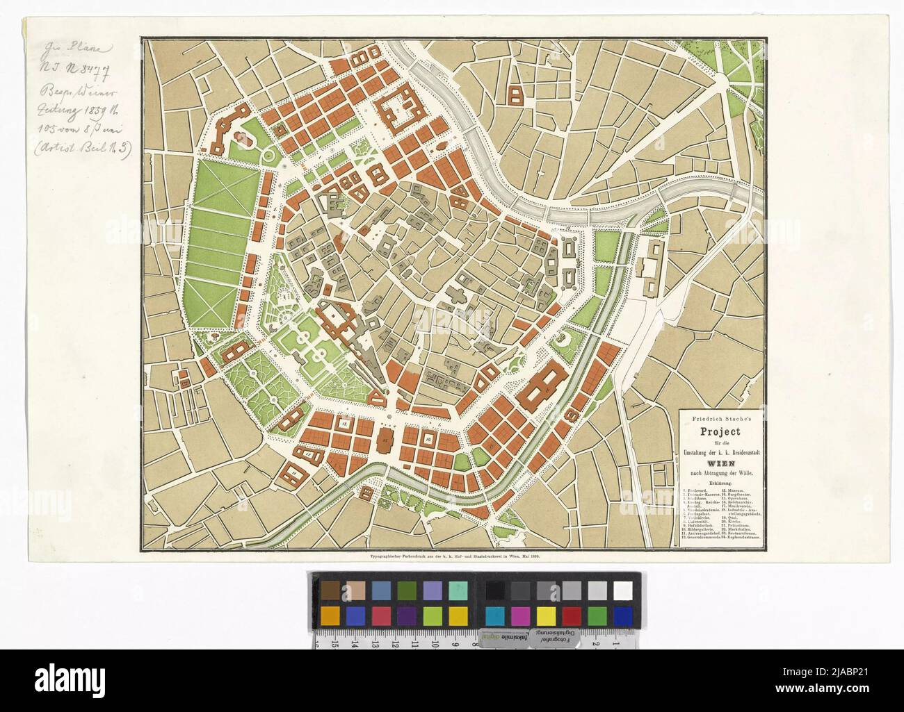 City expansion project No. 55 (1858), situation plan. Friedrich August ...