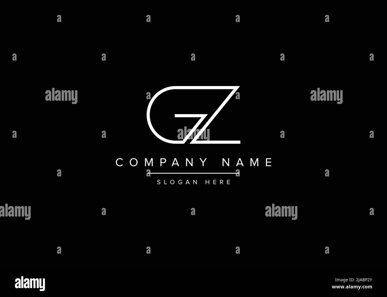 Creative minimal line art icon logo, GZ monogram logo Stock Vector ...