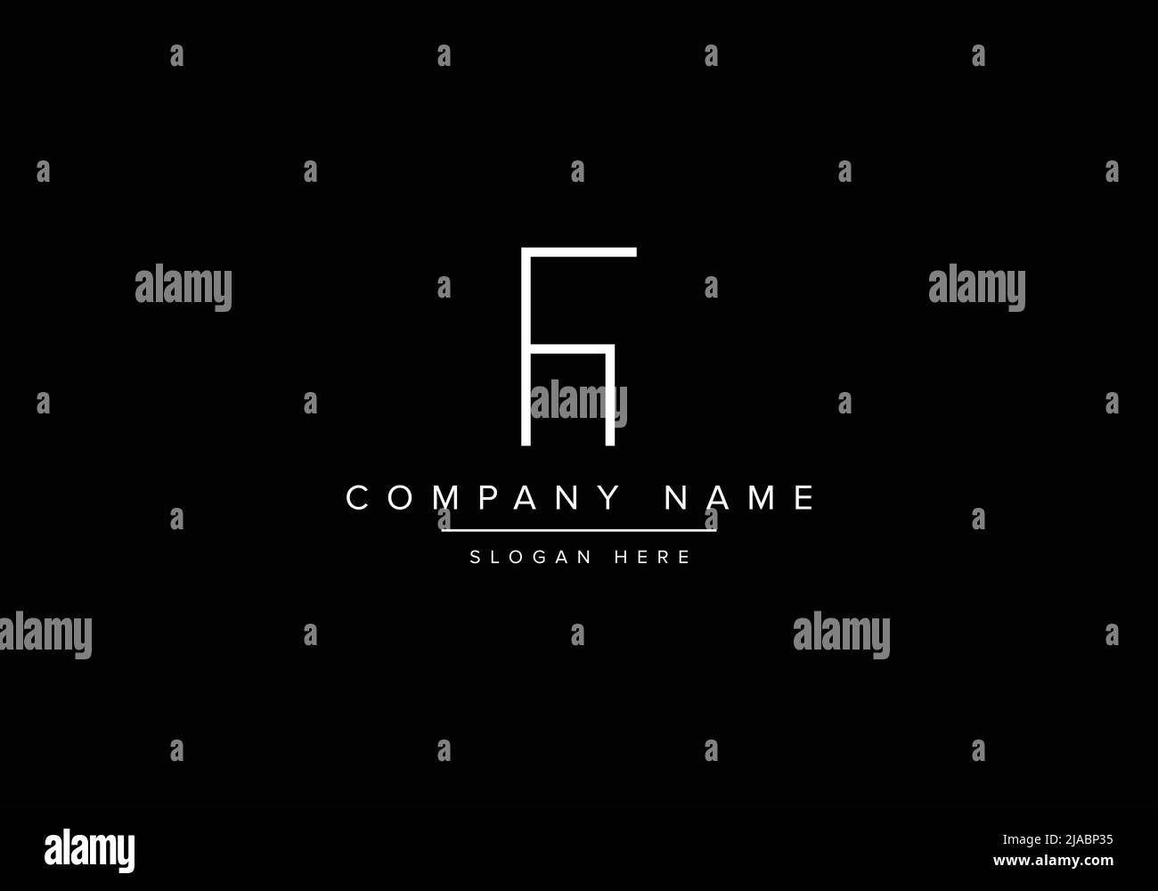 Creative minimal line art icon logo, FH monogram logo Stock Vector ...