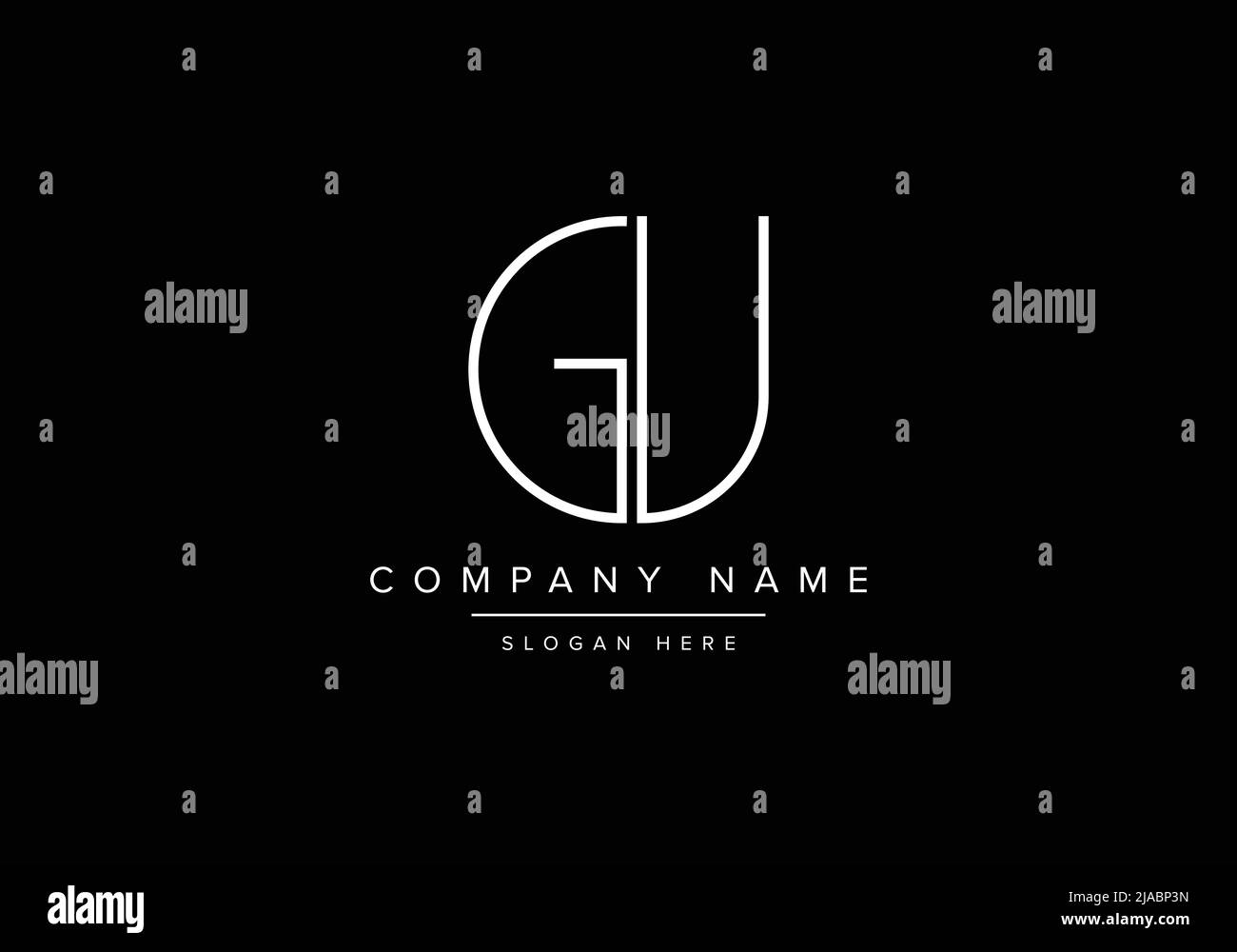 Creative minimal line art icon logo, GU monogram logo Stock Vector ...