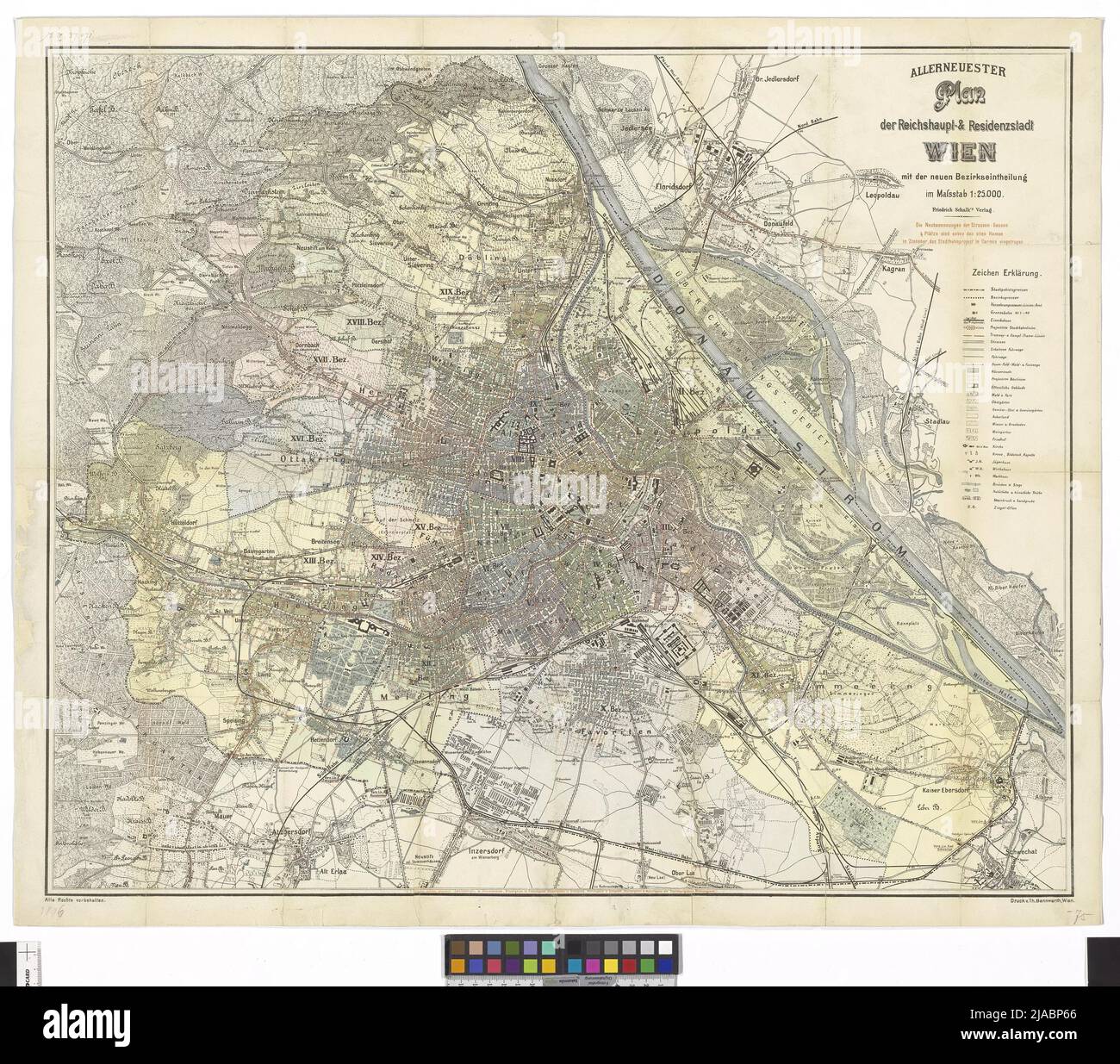 Plan of Vienna with a new district division and new name for some ...