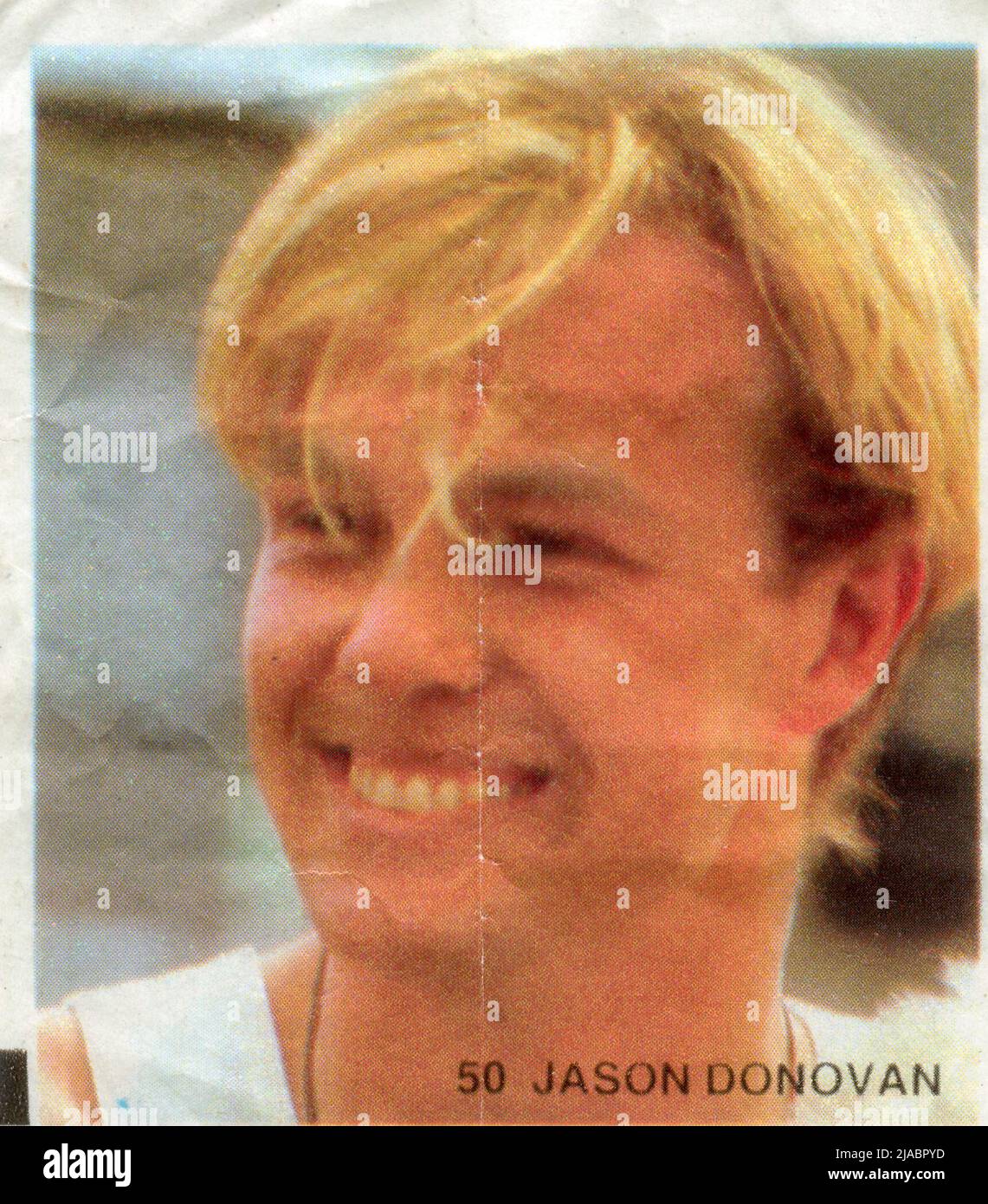 Turkish chewing gum insert. Jason Donovan. 1980s Stock Photo - Alamy