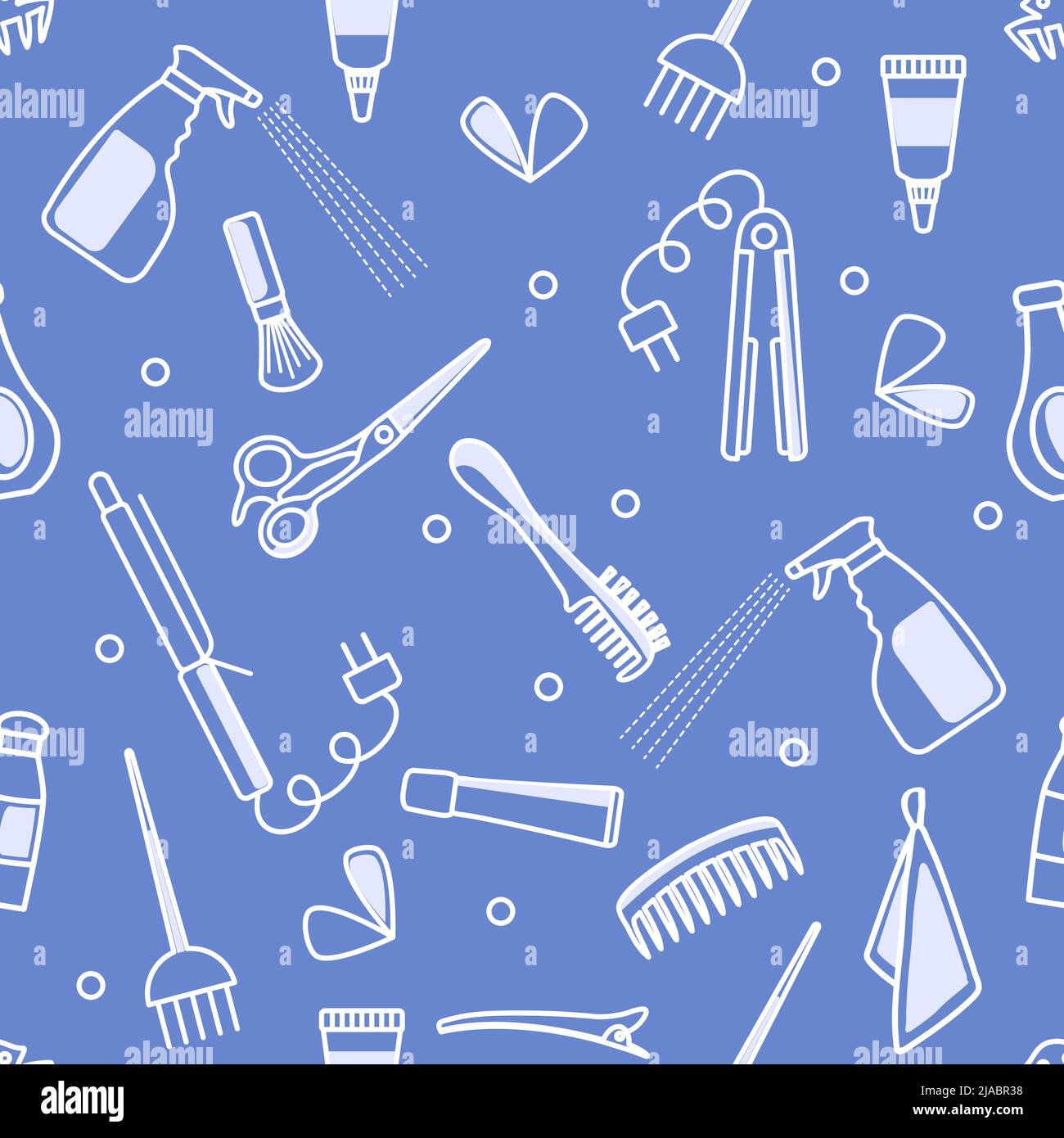 Vector Barbershop seamless pattern Illustration Professional ...