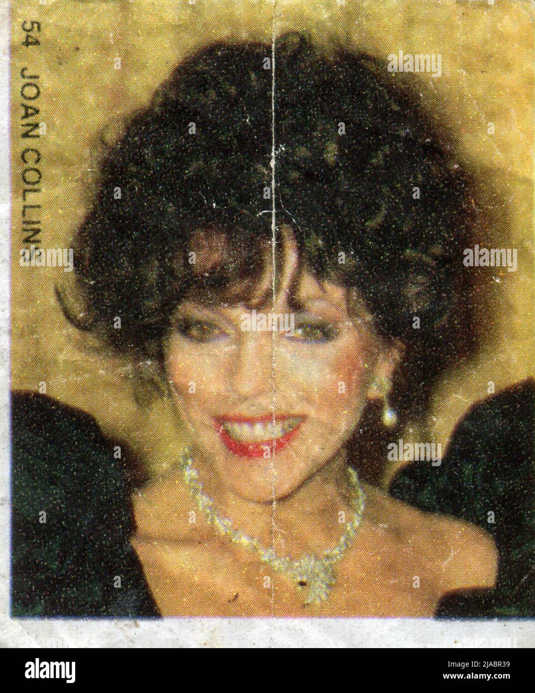 Turkish chewing gum insert. Joan Collins. 1980s Stock Photo - Alamy