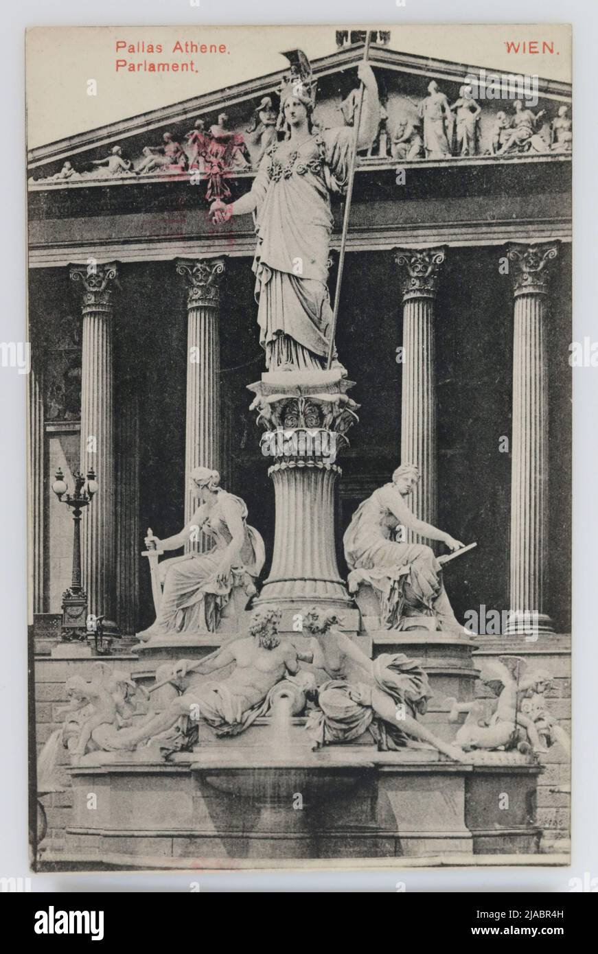 Wien. Pallas Athene. Parliament .. Brüder Timar, Producer Stock Photo ...