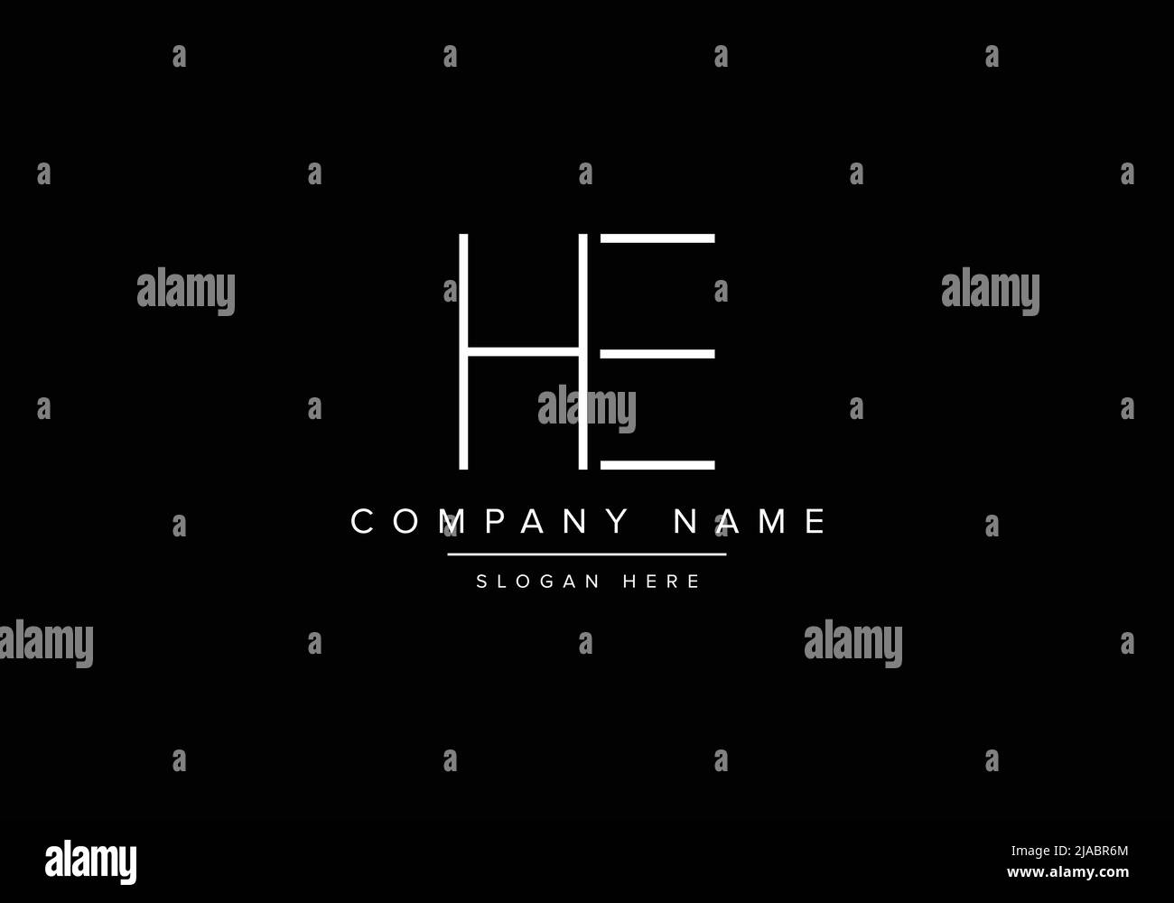 Creative minimal line art icon logo, HE monogram logo Stock Vector ...
