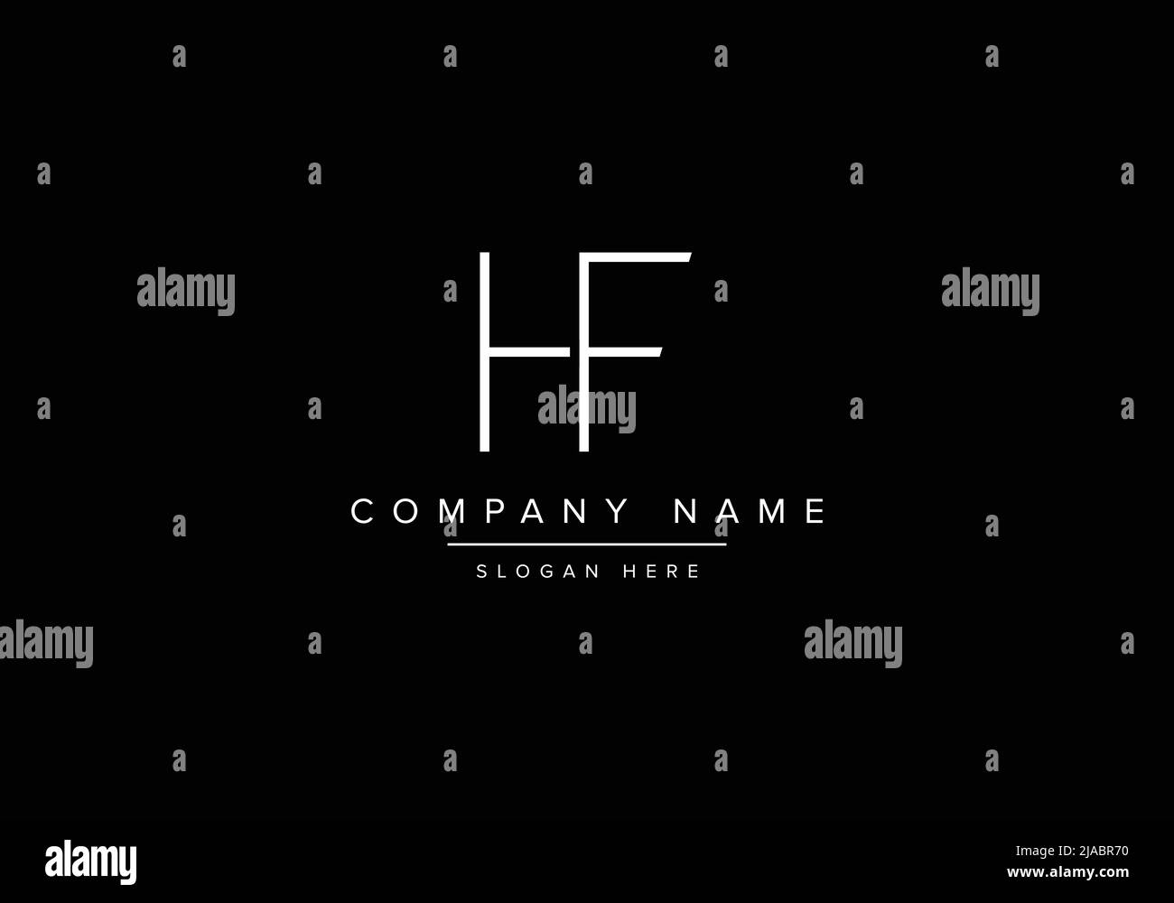 Creative minimal line art icon logo, HF monogram logo Stock Vector ...