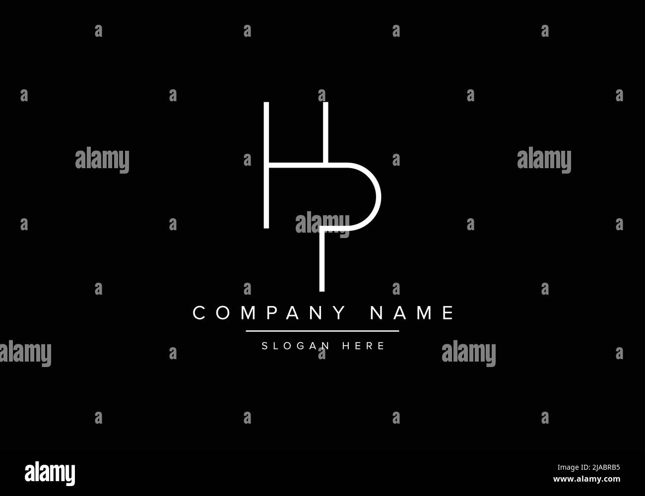 Creative minimal line art icon logo, HP monogram logo Stock Vector ...