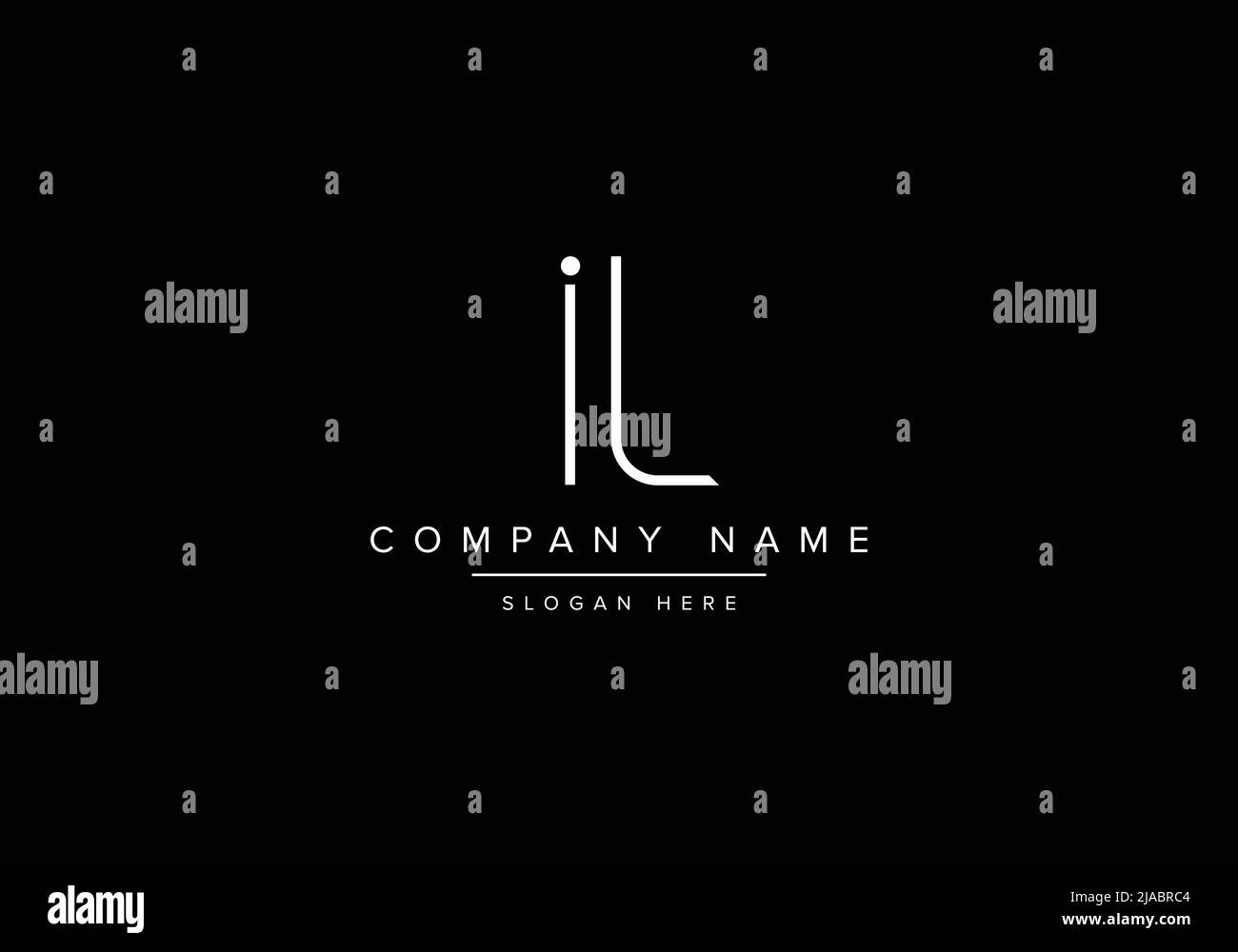 Creative minimal line art icon logo, IL monogram logo Stock Vector ...