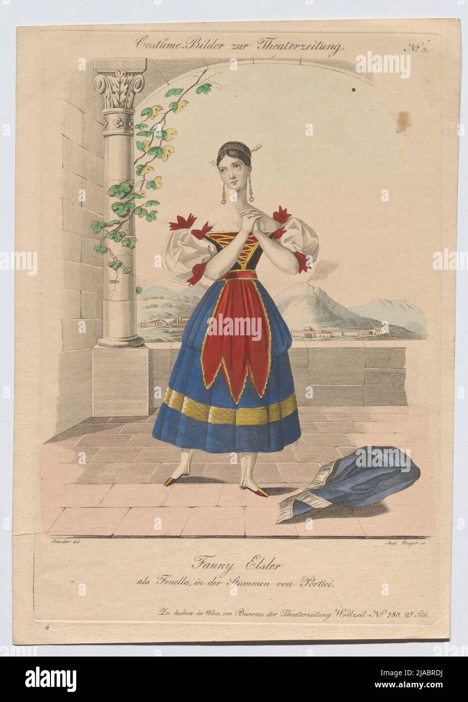 Fanny Elßler as Fenella in the moles of Portici (costume picture No. 3 ...