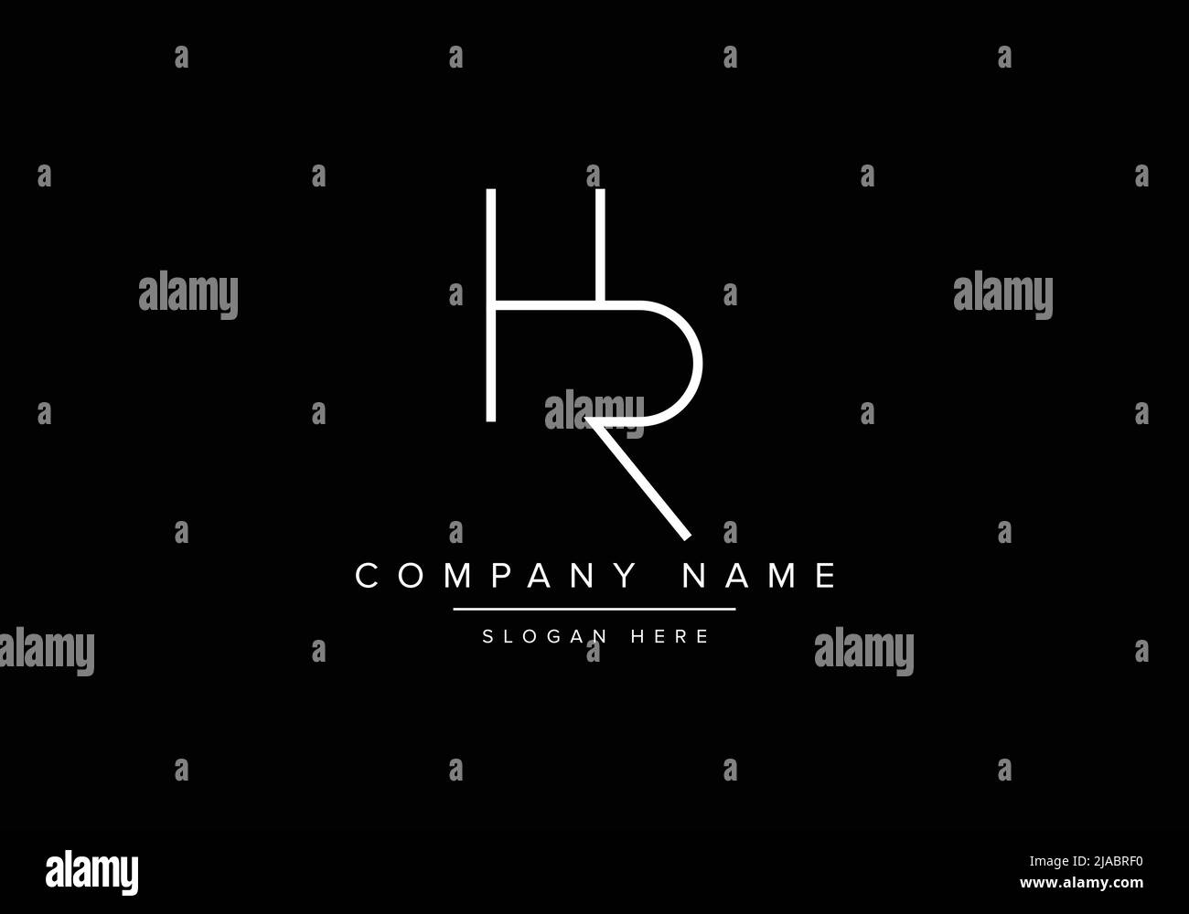 Creative minimal line art icon logo, HR monogram logo Stock Vector ...