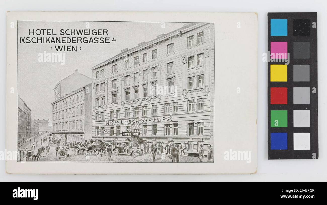 4., Schikikedergasse 4 - Hotel Schweiger, postcard. Karl Schwidernoch ...