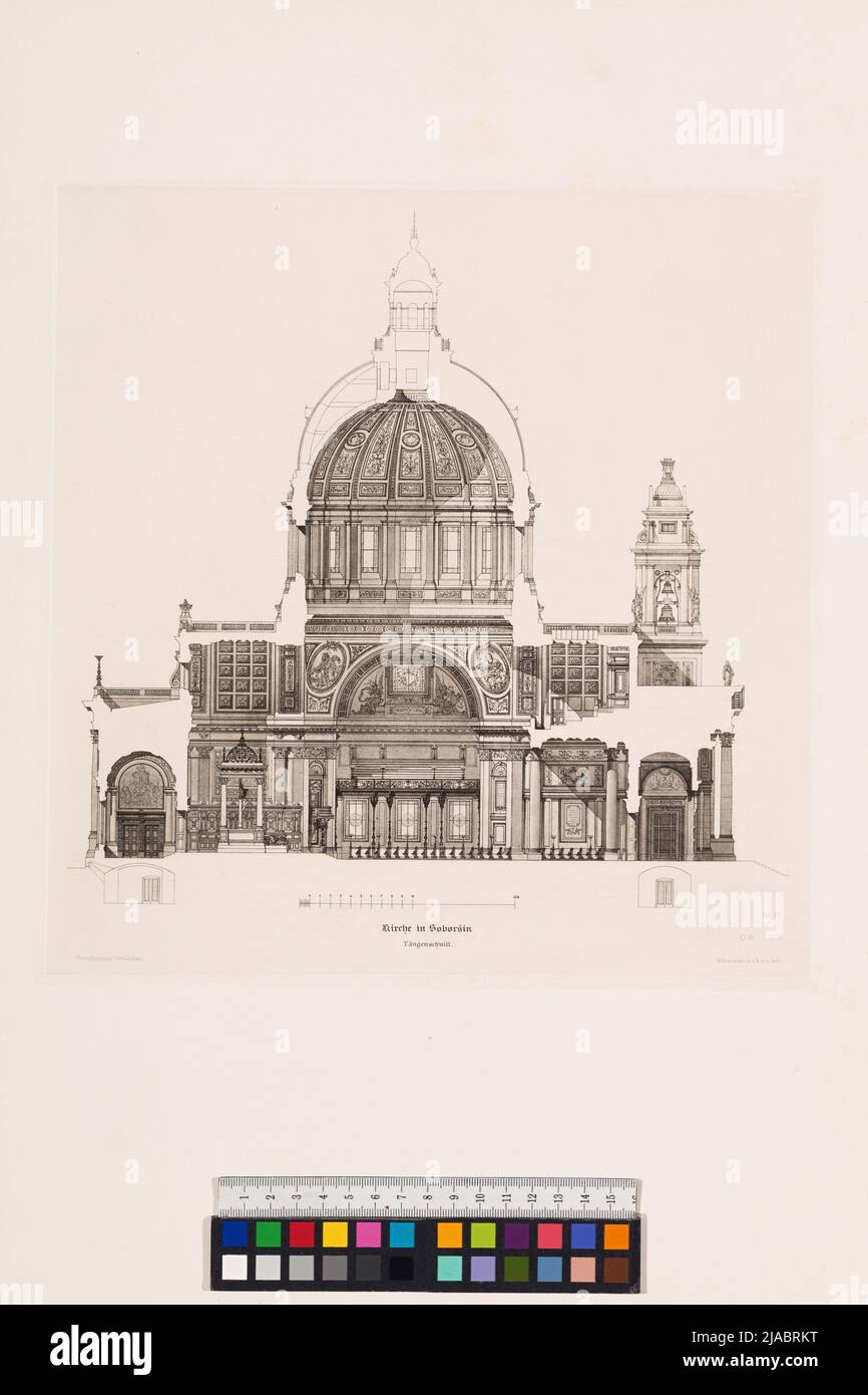 Church in Soborsin / Längeit ". Parish church in Soborsin, longitudinal ...