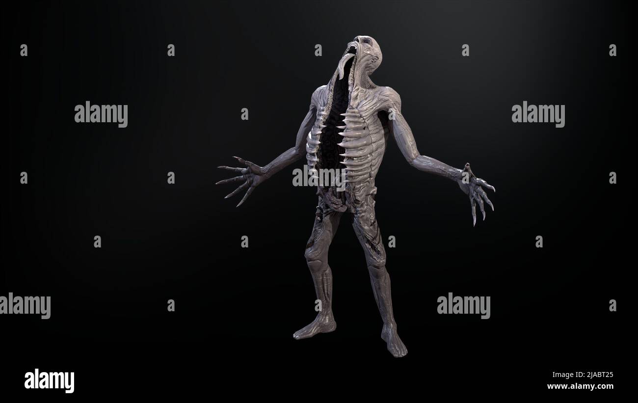 Mythical Demon monster on chromakey background 3d render Stock Photo ...