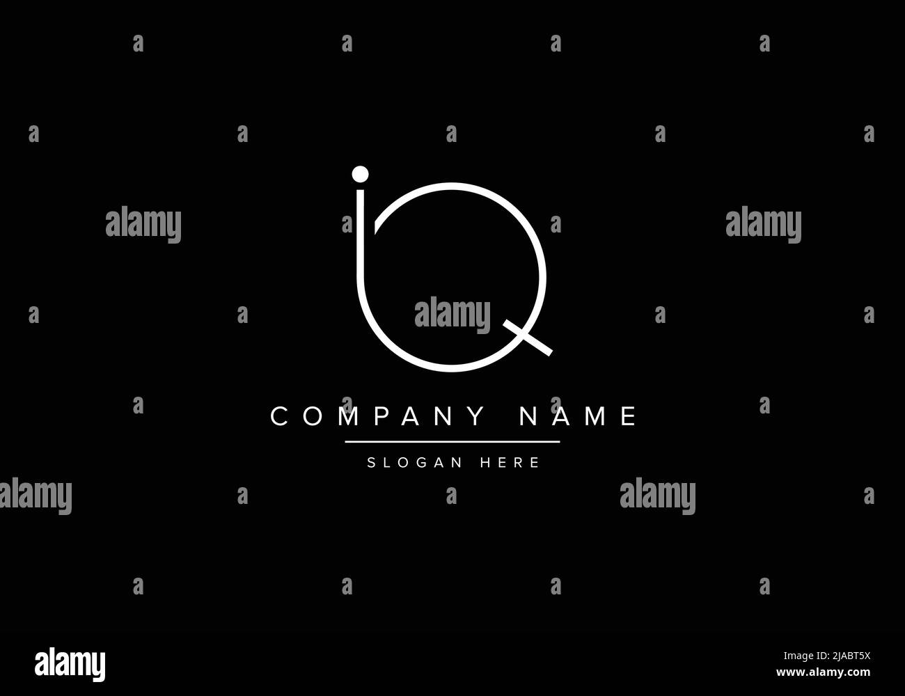 Creative minimal line art icon logo, IQ monogram logo Stock Vector ...