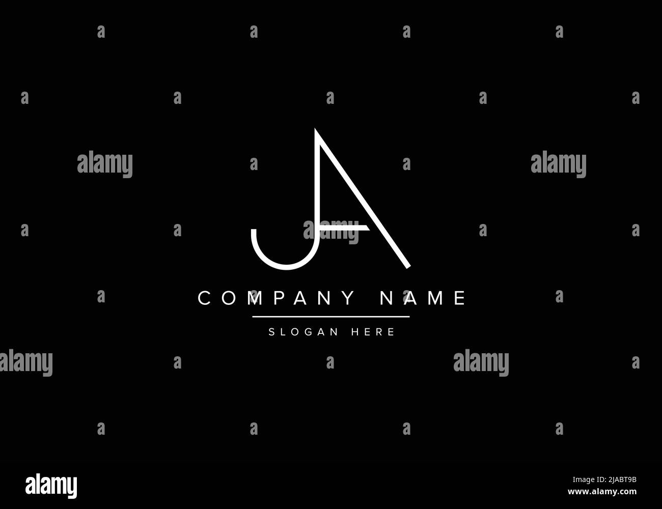 Creative minimal line art icon logo, JA monogram logo Stock Vector ...