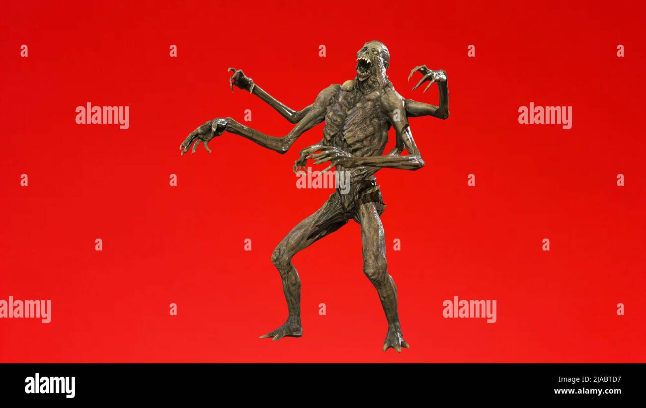 Mythical Demon monster on chromakey background 3d render Stock Photo ...