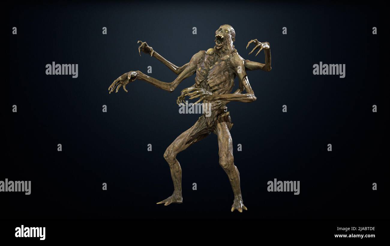 Mythical Demon monster on chromakey background 3d render Stock Photo ...