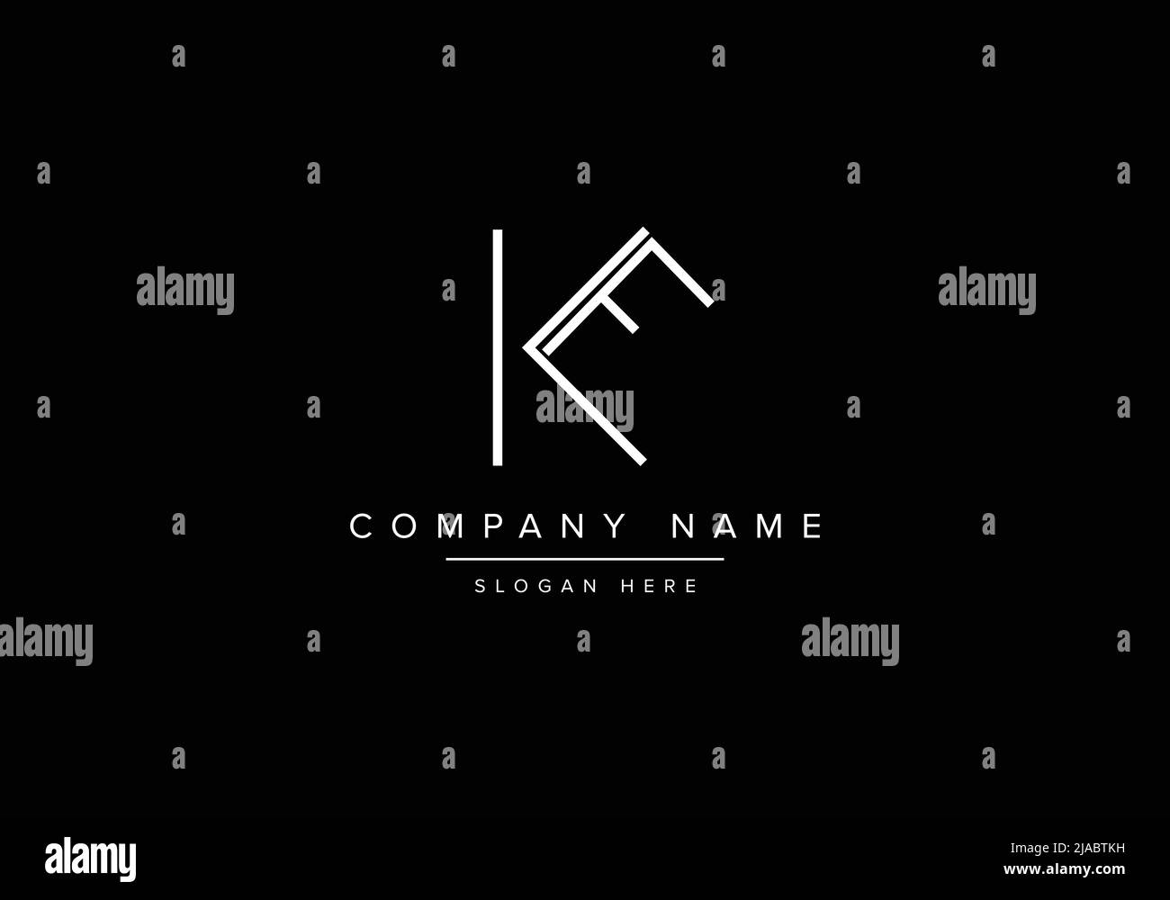 Creative minimal line art icon logo, KF monogram logo Stock Vector ...
