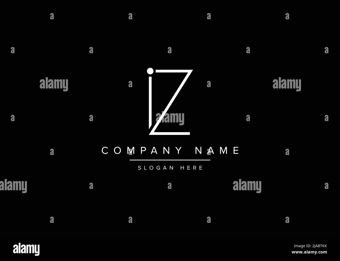 Creative minimal line art icon logo, IZ monogram logo Stock Vector ...