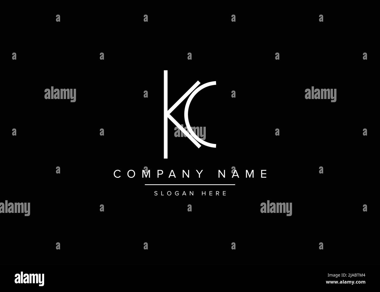 Creative minimal line art icon logo, KC monogram logo Stock Vector ...