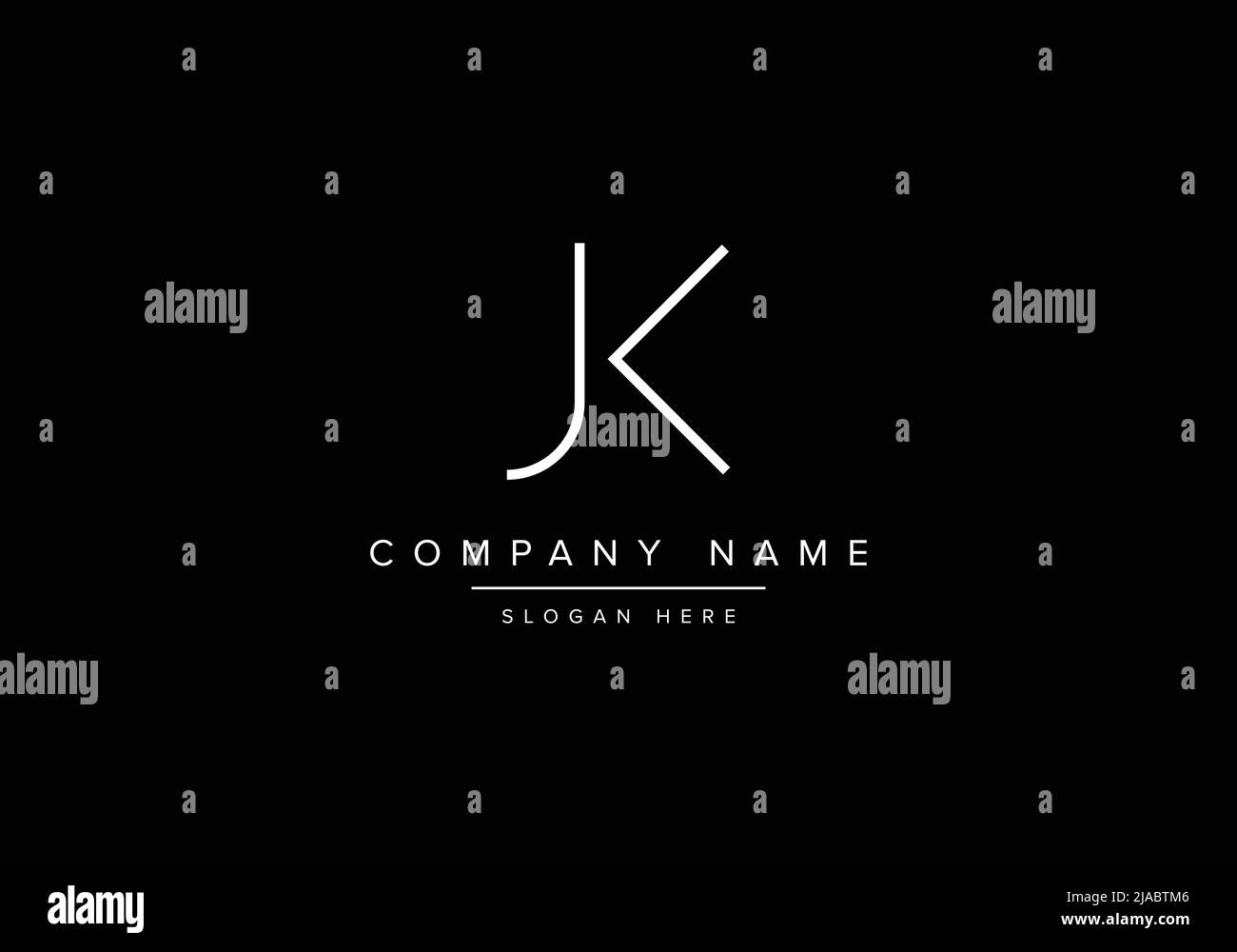 Creative minimal line art icon logo, JK monogram logo Stock Vector ...