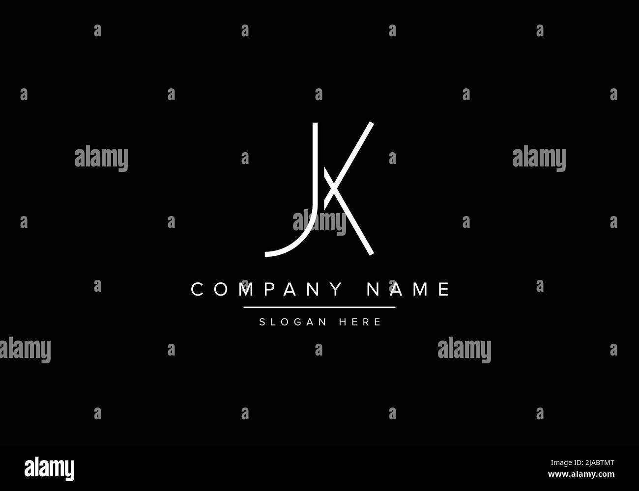 Creative minimal line art icon logo, JK monogram logo Stock Vector ...
