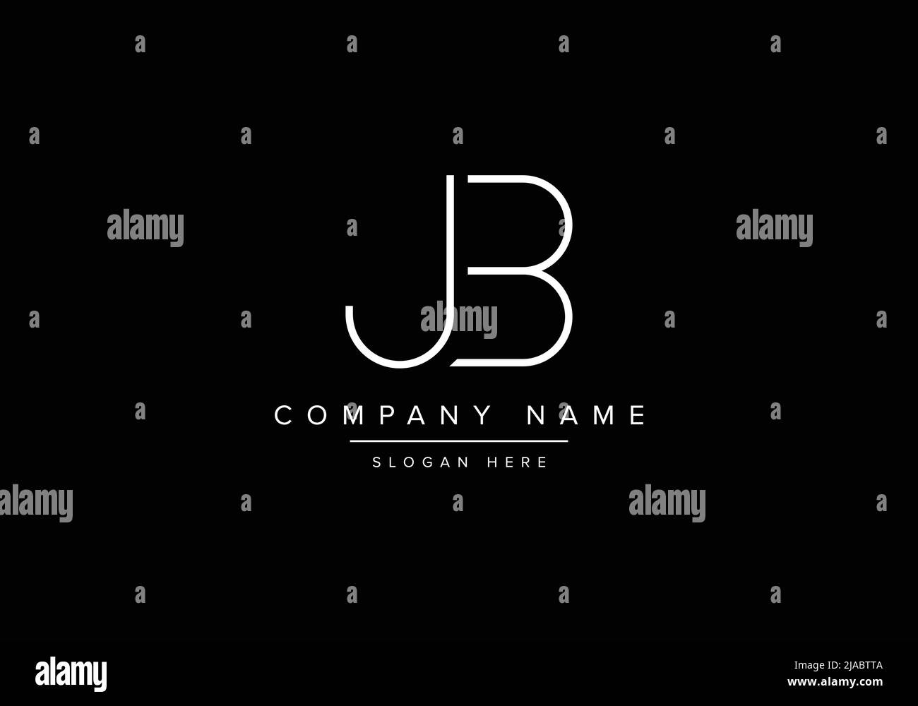 Creative minimal line art icon logo, JB monogram logo Stock Vector ...