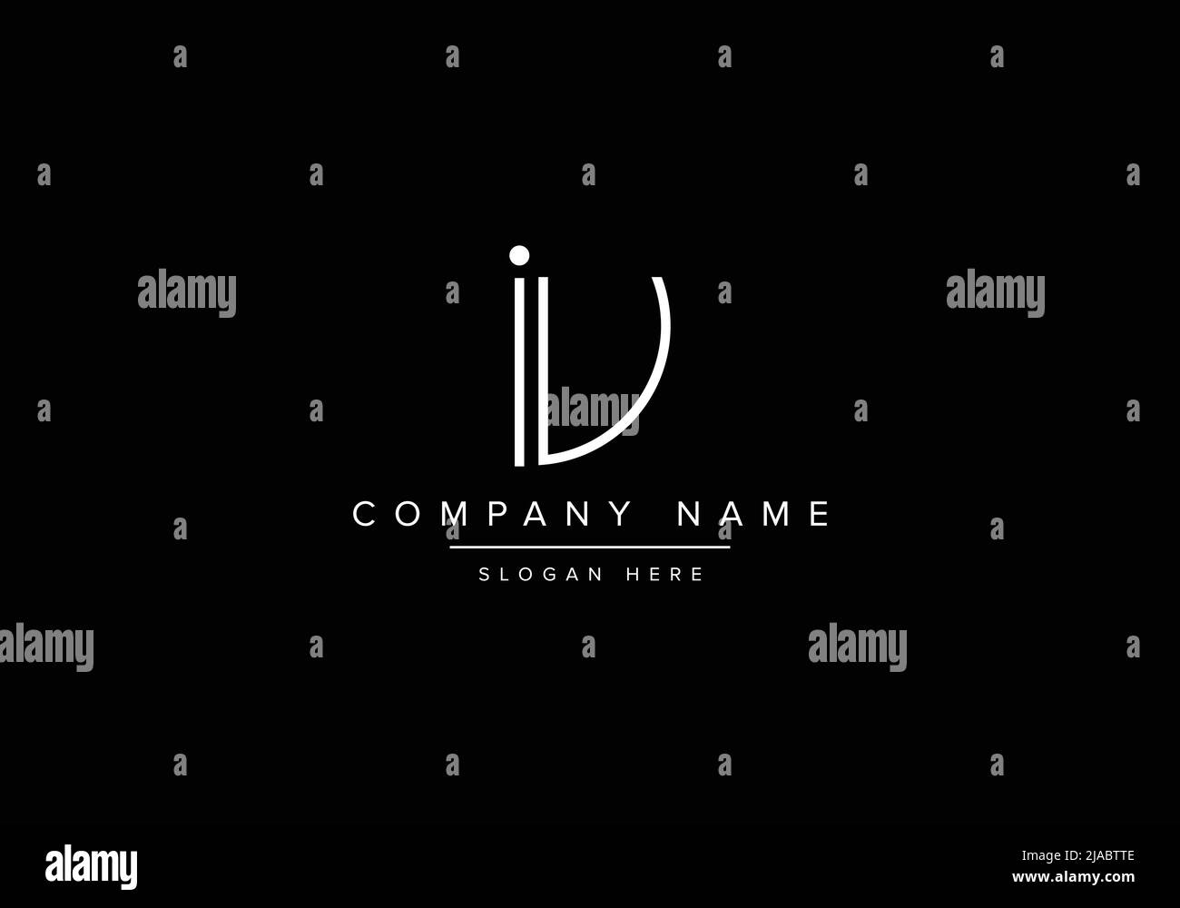 Creative minimal line art icon logo, IU monogram logo Stock Vector ...