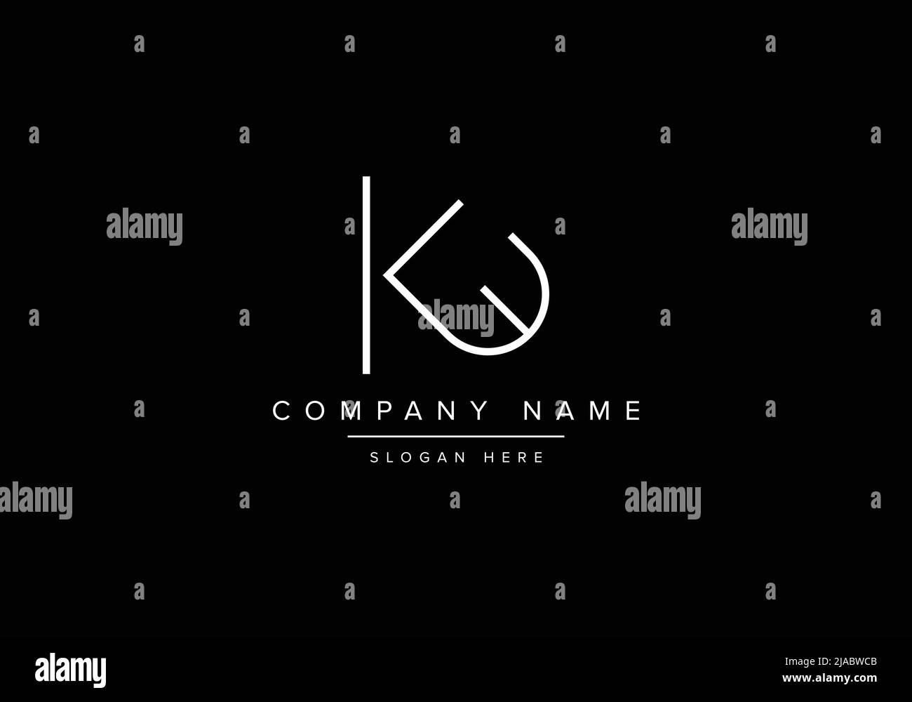 Creative minimal line art icon logo, KW monogram logo Stock Vector ...