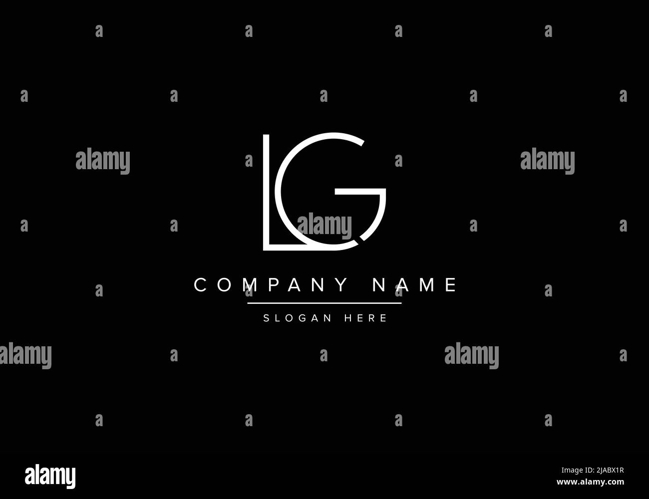 Creative minimal line art icon logo, LG monogram logo Stock Vector ...
