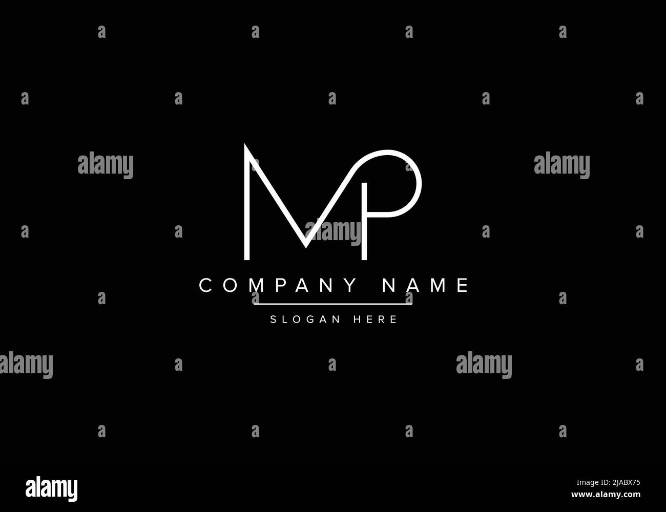 Creative minimal line art icon logo, MP monogram logo Stock Vector ...