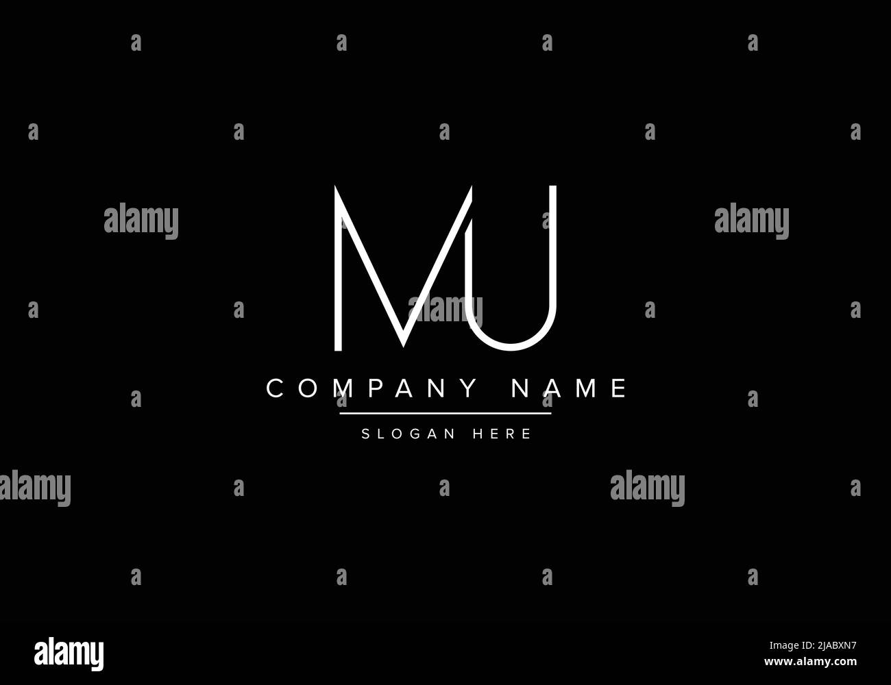 Creative minimal line art icon logo, MU monogram logo Stock Vector ...