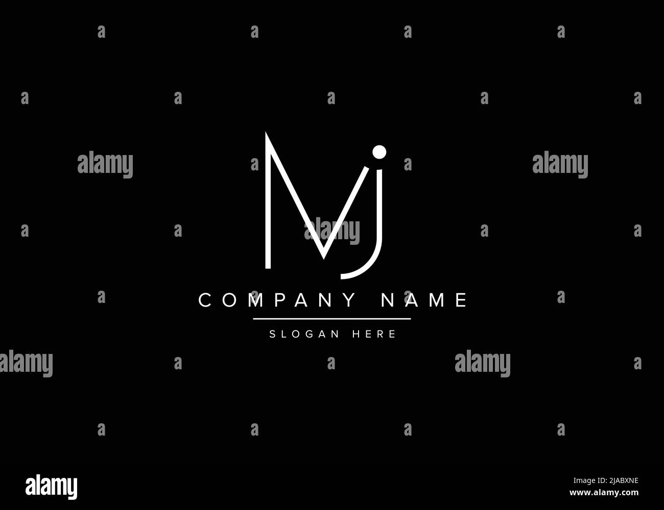 Creative minimal line art icon logo, MJ monogram logo Stock Vector ...