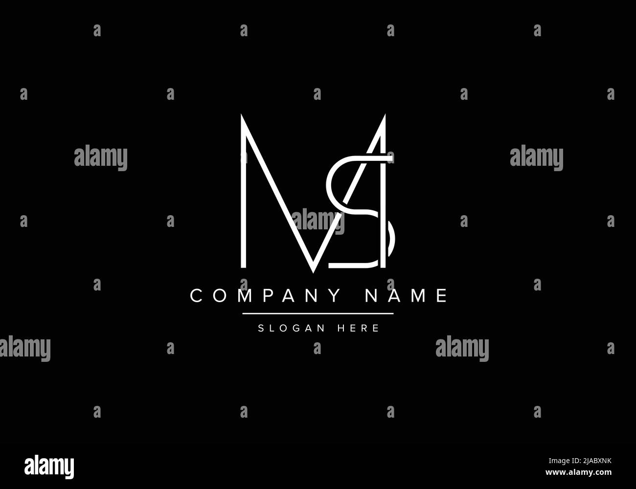 Creative minimal line art icon logo, MS monogram logo Stock Vector ...