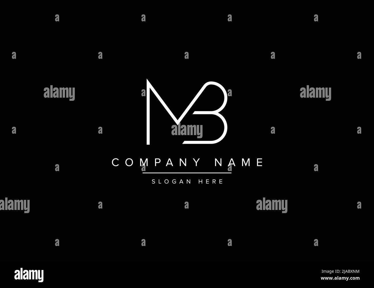 Creative minimal line art icon logo, MB monogram logo Stock Vector ...