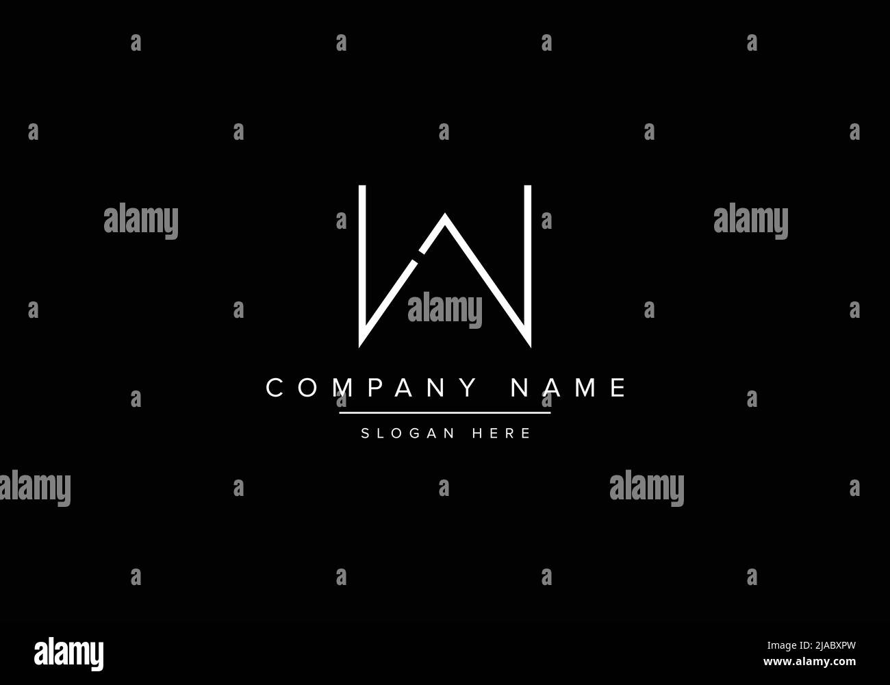 Creative minimal line art icon logo, LW monogram logo Stock Vector ...