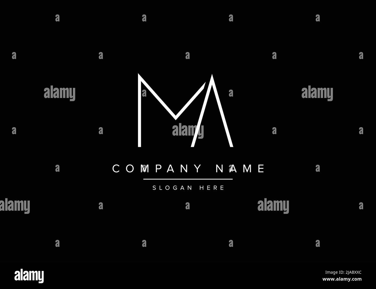 Creative minimal line art icon logo, MA monogram logo Stock Vector ...