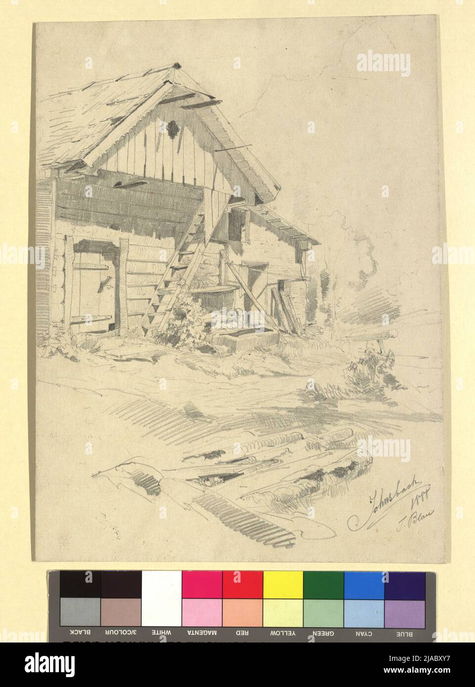 Farmhouse in Johnsbach. Tina Blau (1845-1916), artist Stock Photo - Alamy