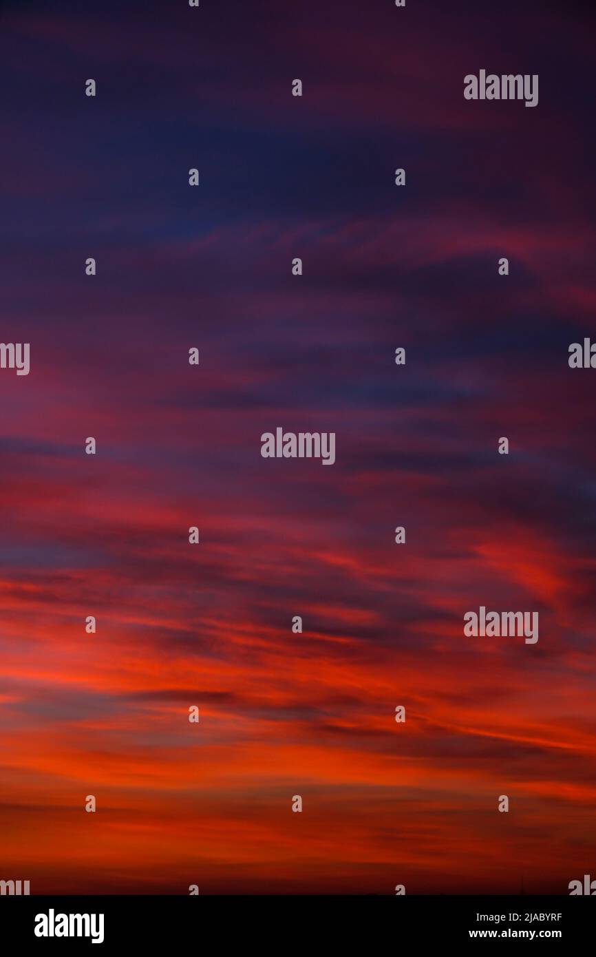 Vivid colourful clouds Dramatic Sky At Sunrise or Sunset. Orange red ...