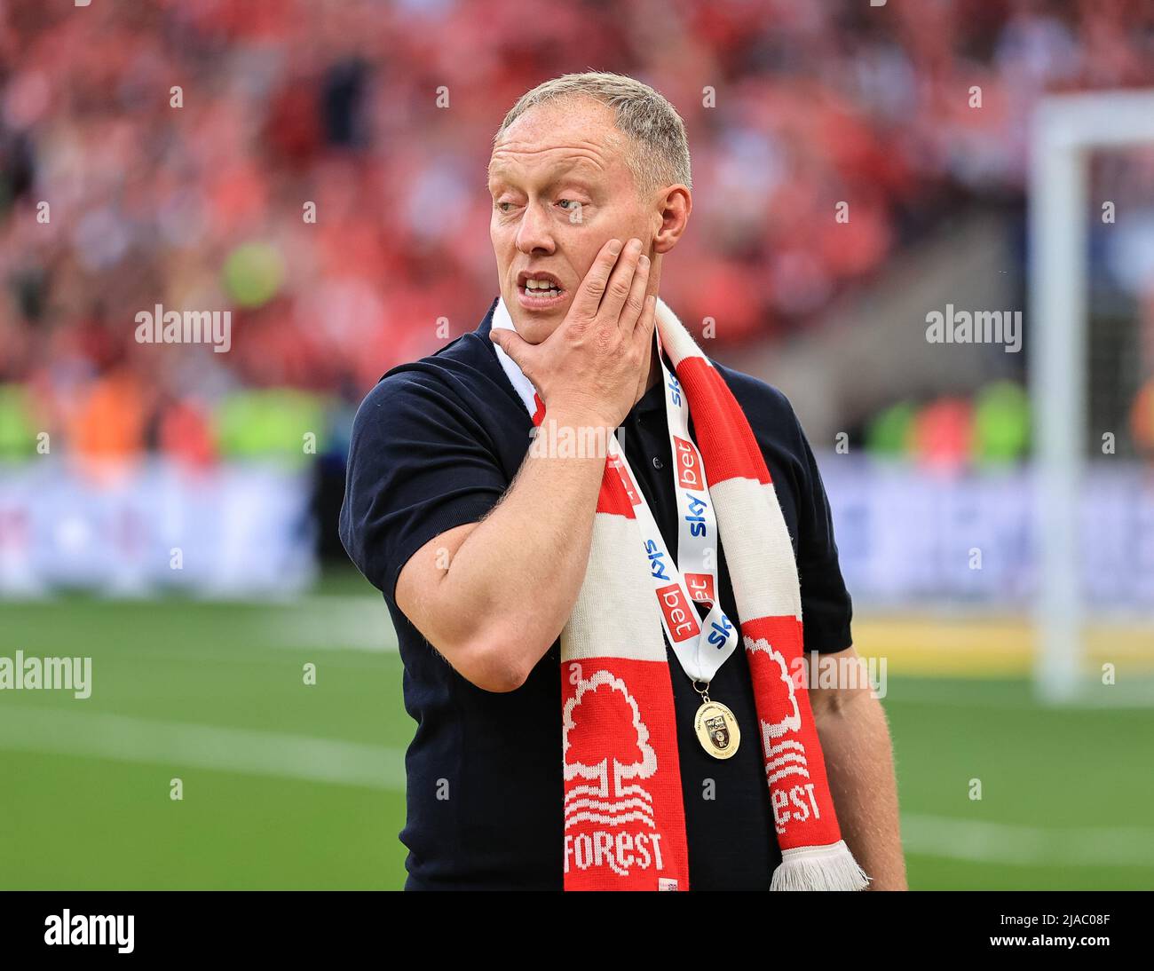 Steve Cooper manager of Nottingham Forest pauses for though as the ...