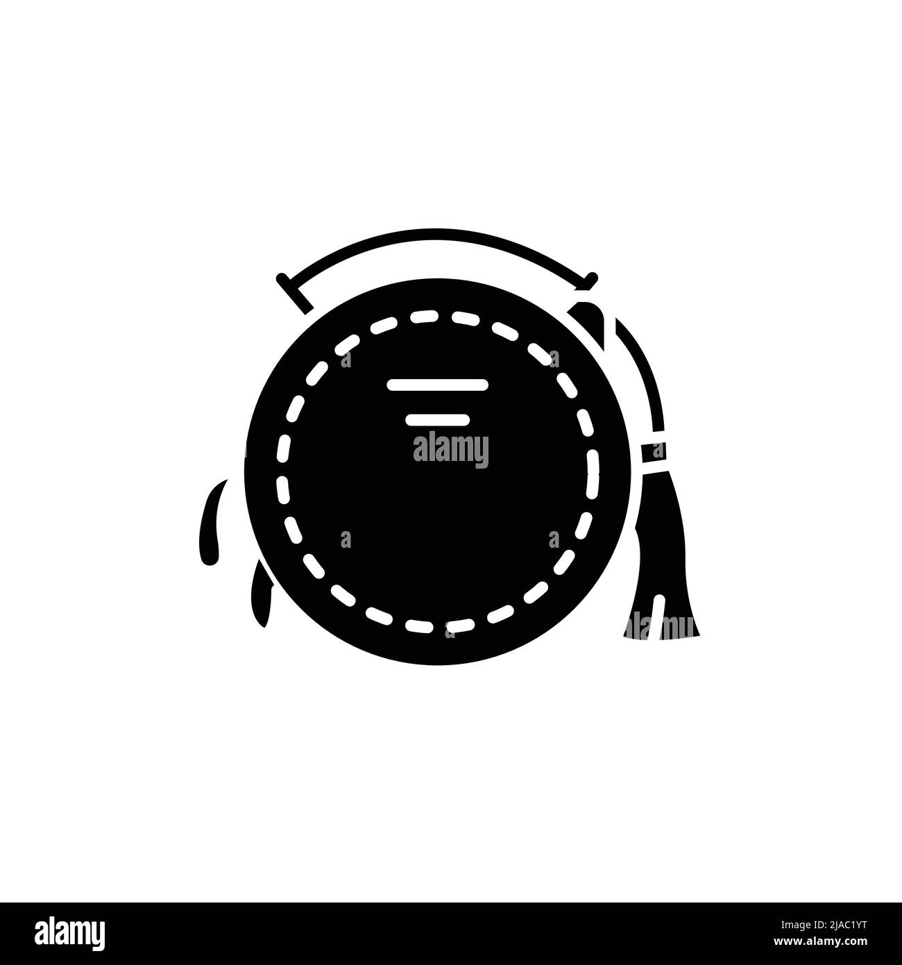 Round Bag Line Color Icon Isolated Vector Element Outline Pictogram For Web Page Mobile App