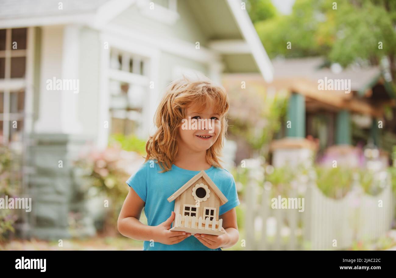 Child house protecting insurance concept, Home in kids hands. Children ...