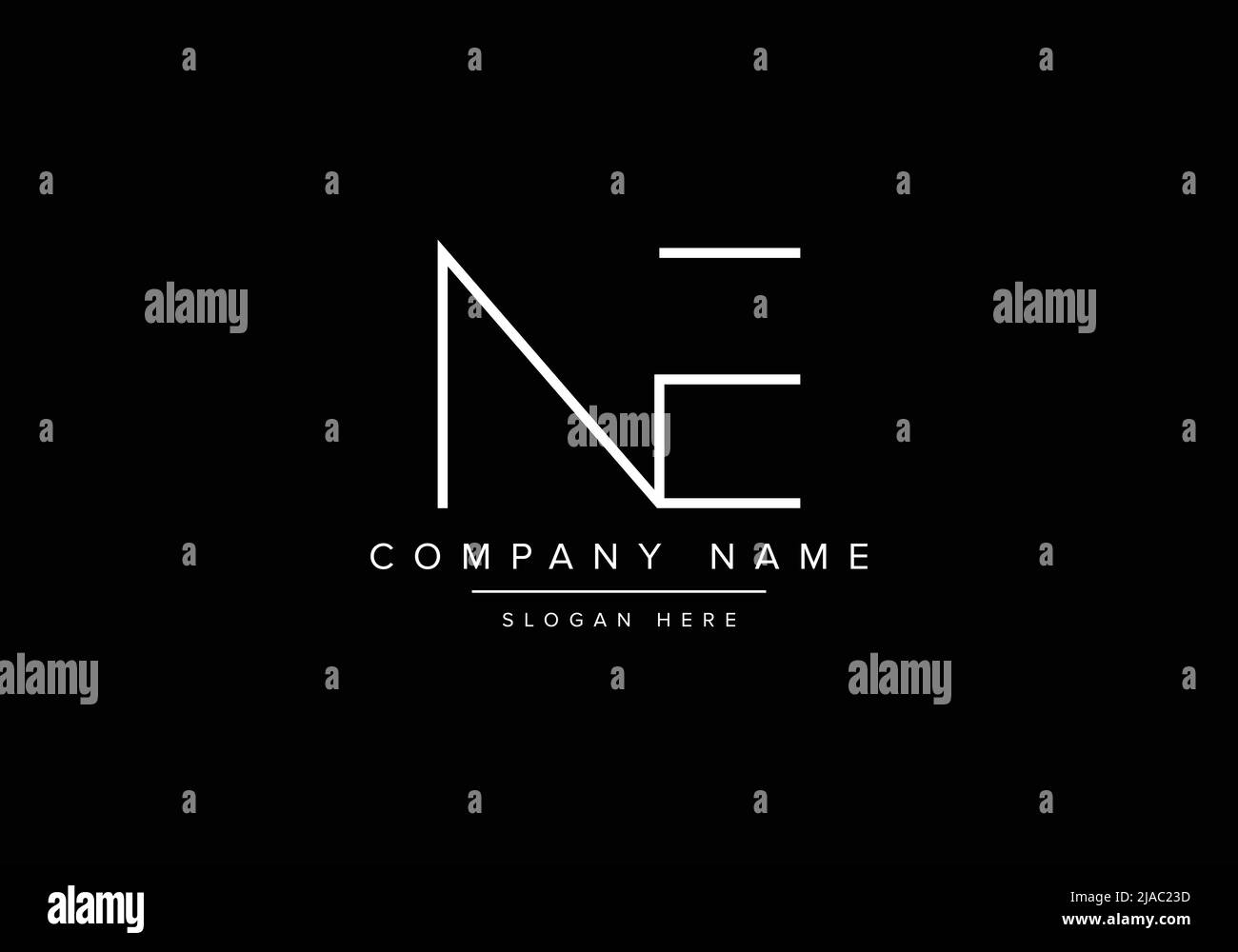 Creative minimal line art icon logo, NE monogram logo Stock Vector ...