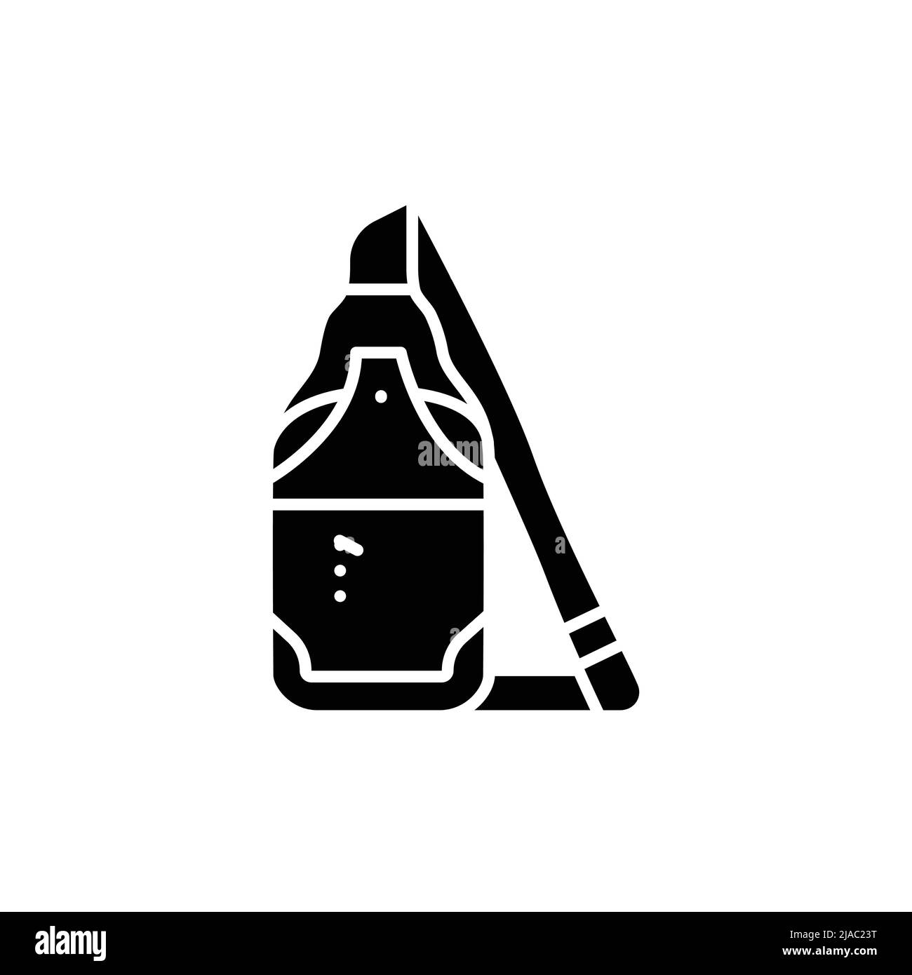 Sling bag line color icon. Isolated vector element. Outline pictogram ...