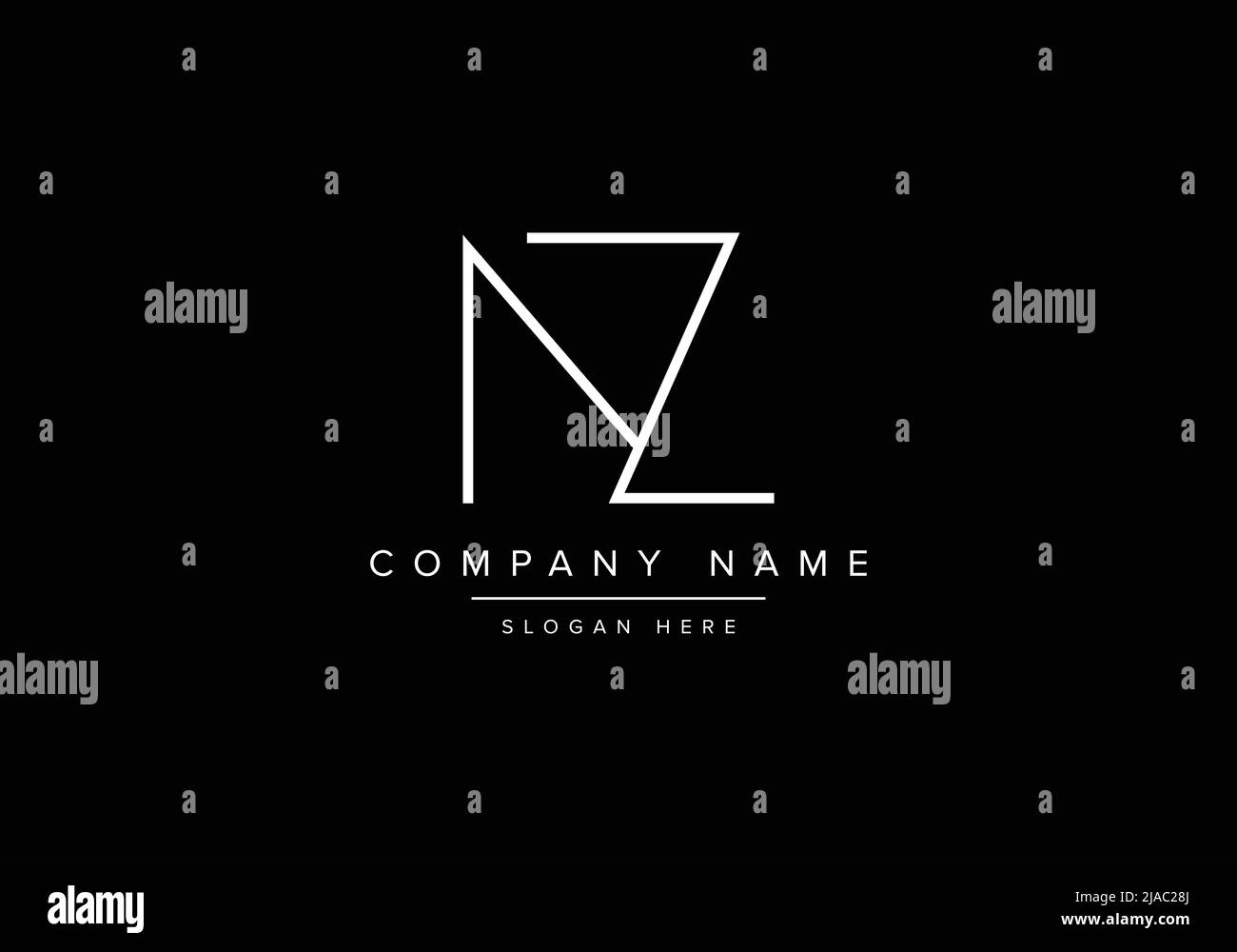 Creative minimal line art icon logo, NZ monogram logo Stock Vector ...